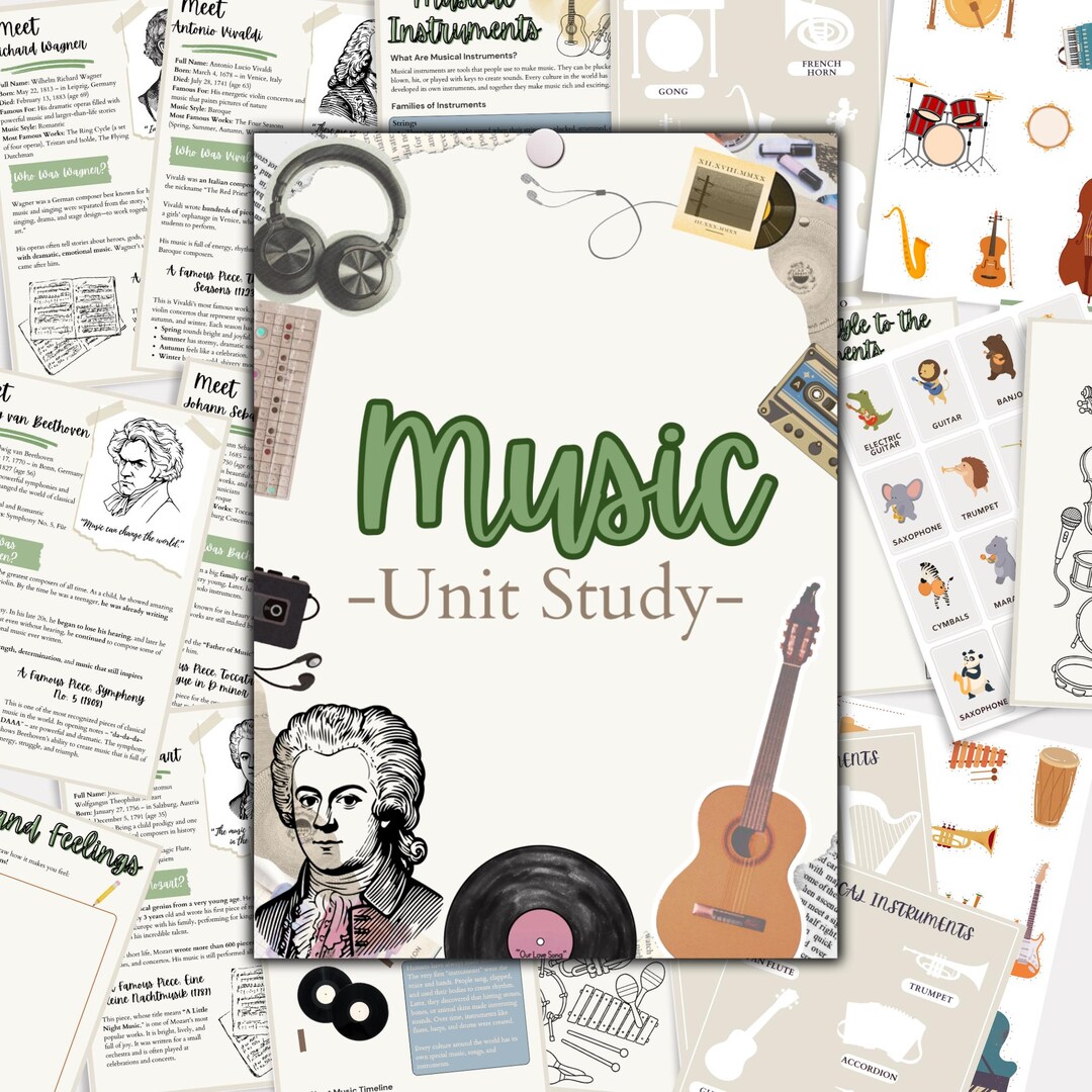 Music Unit Study for Kids | Famous Composers | Homeschool Printable ...