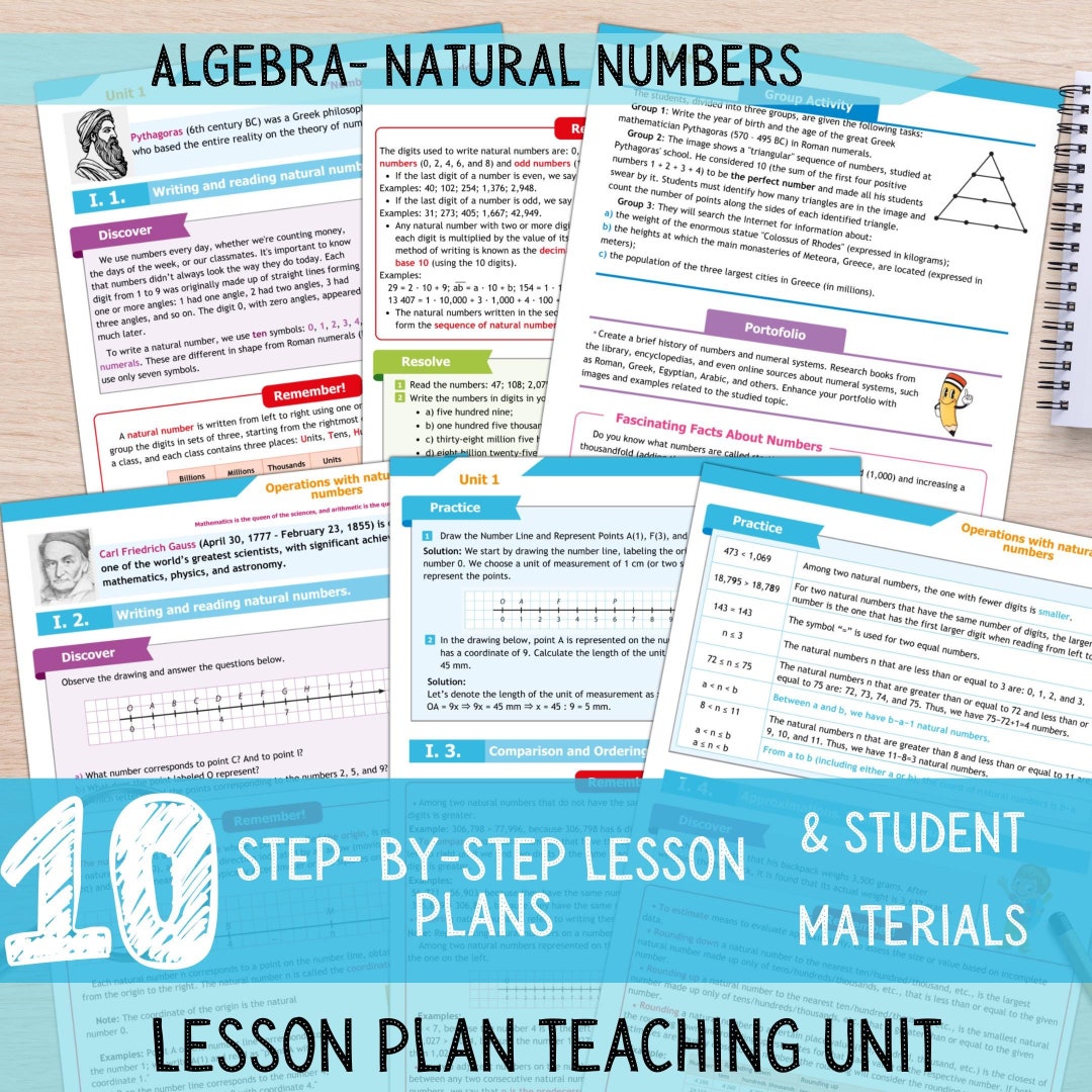 Math Lesson Natural Numbers Comprehensive Lessons on Operations ...