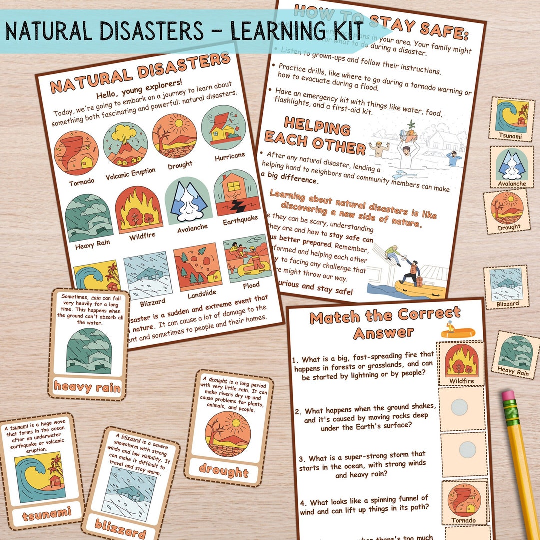 Natural Disasters Learning Kit Kids, Nature Study Activity, Life Skills ...