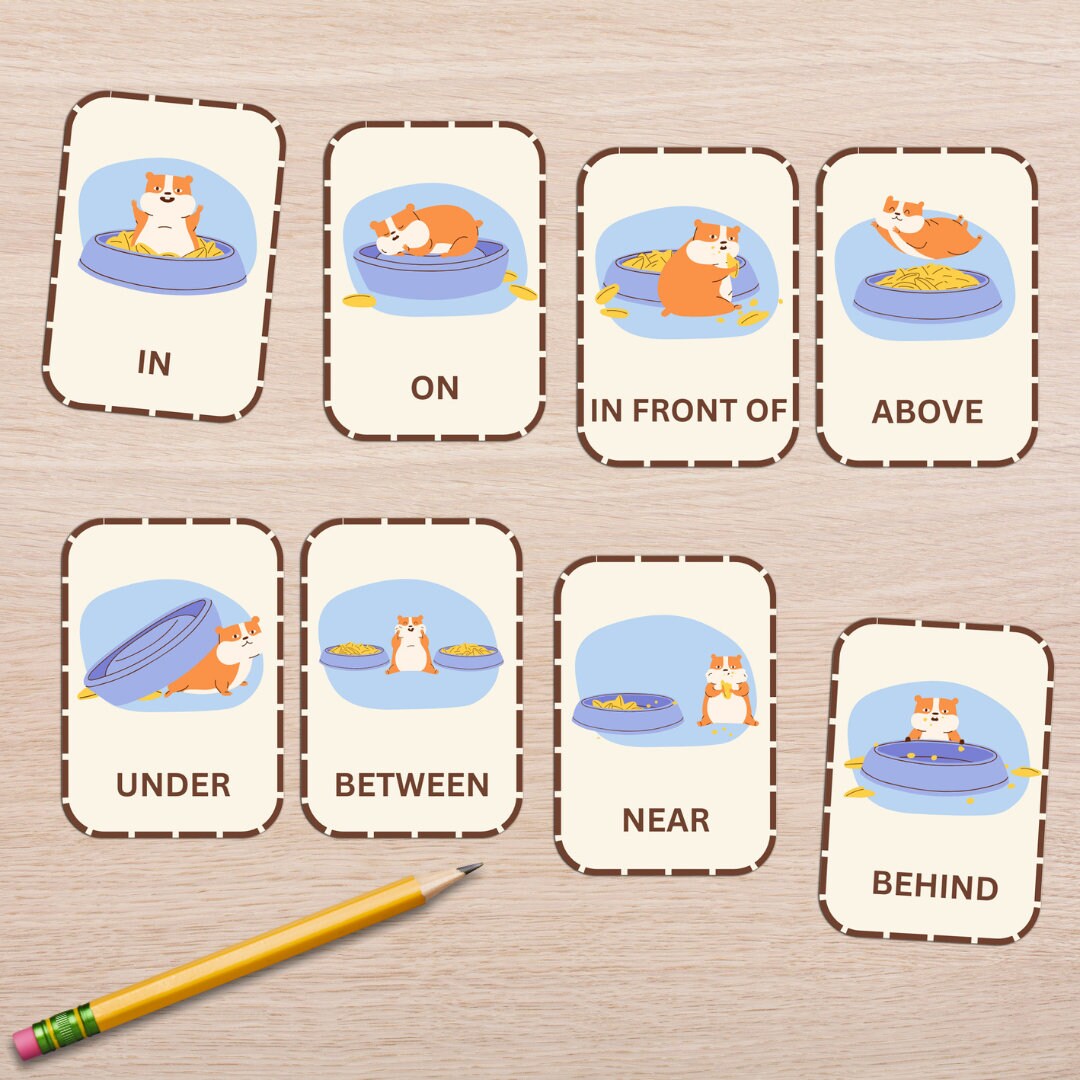 Interactive Preposition Activity Prepositions Flashcards - Etsy