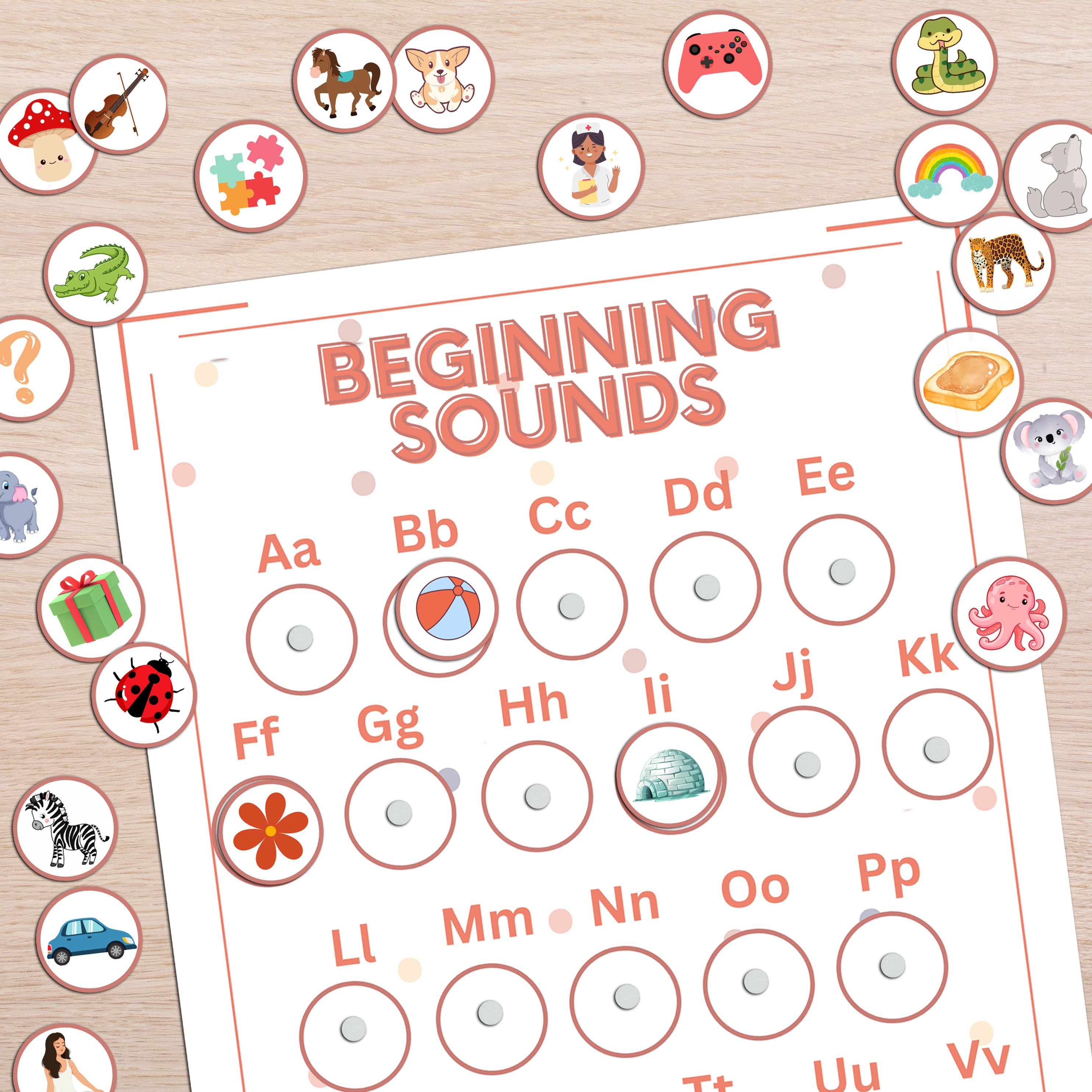 Beginning Sounds, Printable Alphabet Game, Printable Preschool ...