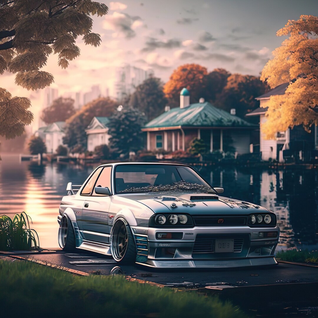 Skyline Inspired Digital Art, Digital Car Print, Car Poster, Nissan ...