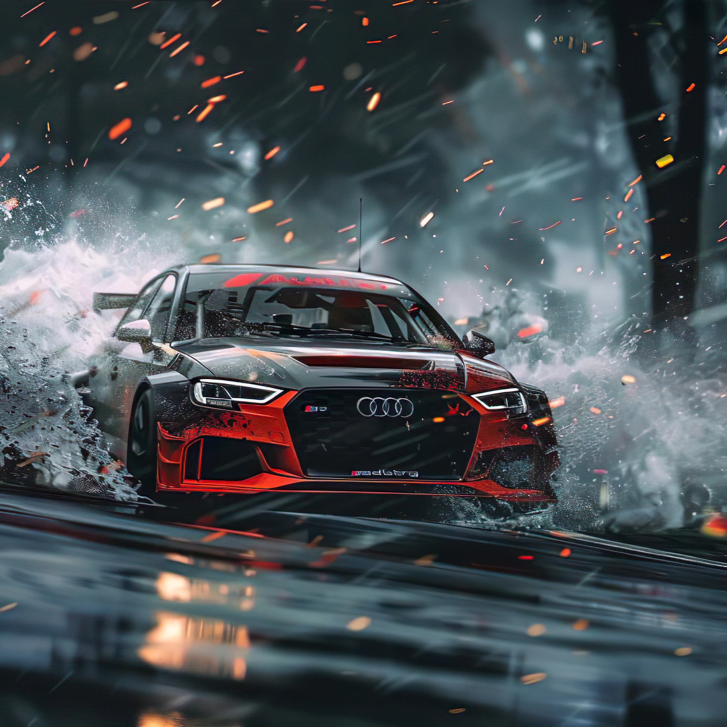 Audi Inspired Digital Art, RS Artdigital Car Print, Car Poster, Audi ...