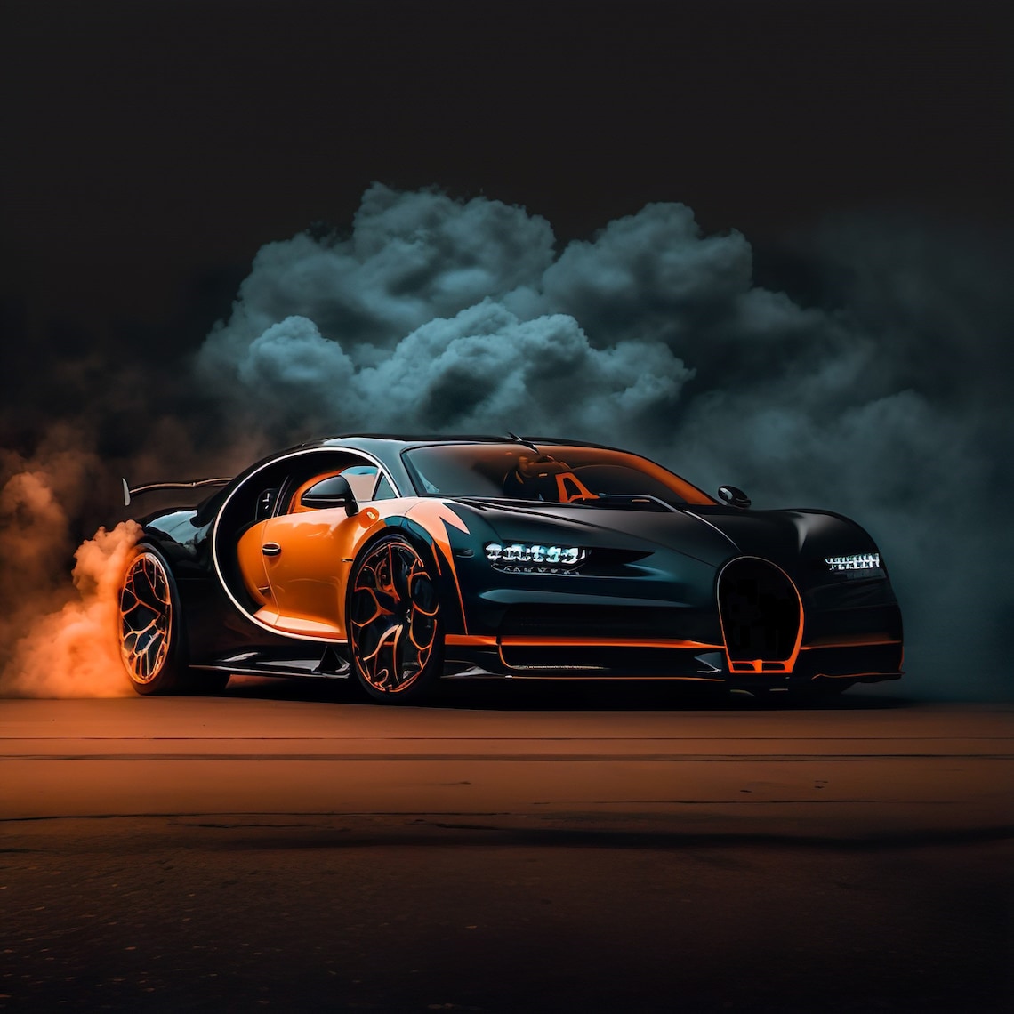 Bugatti Inspired Digital Art, Chiron, Artdigital Car Print, Car Poster ...