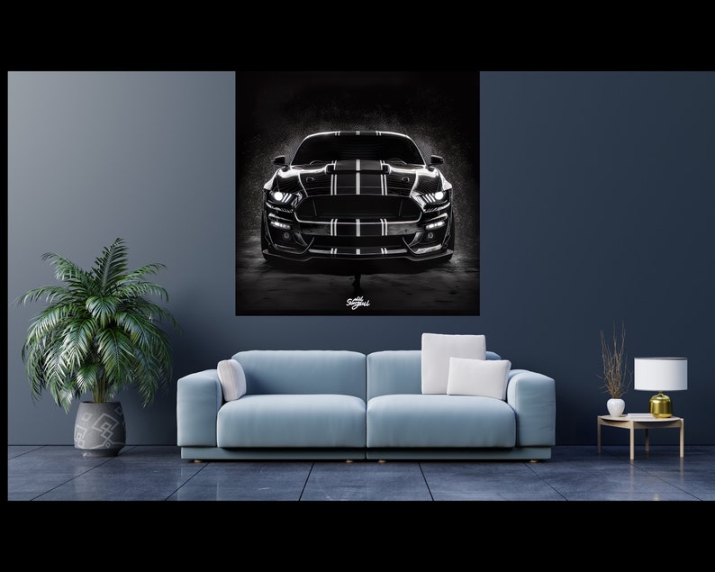 Ford Mustang Inspired Digital Art, Digital Car Print, Car Poster ...