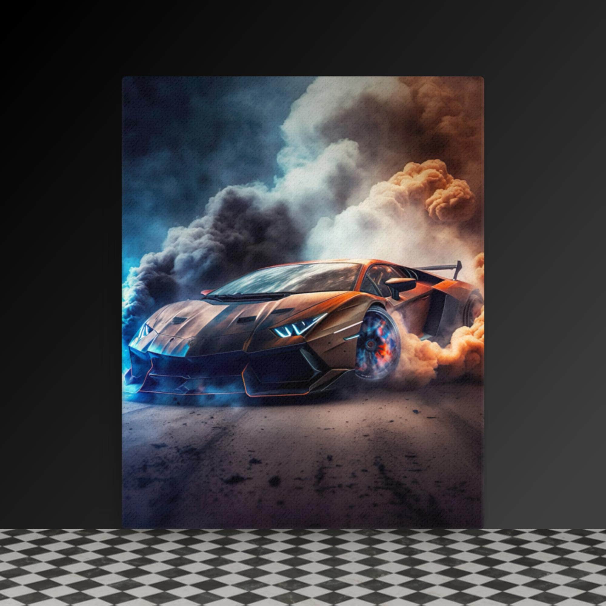 Smoke Dancers: Lamborghini-inspired Drift Canvas - Etsy