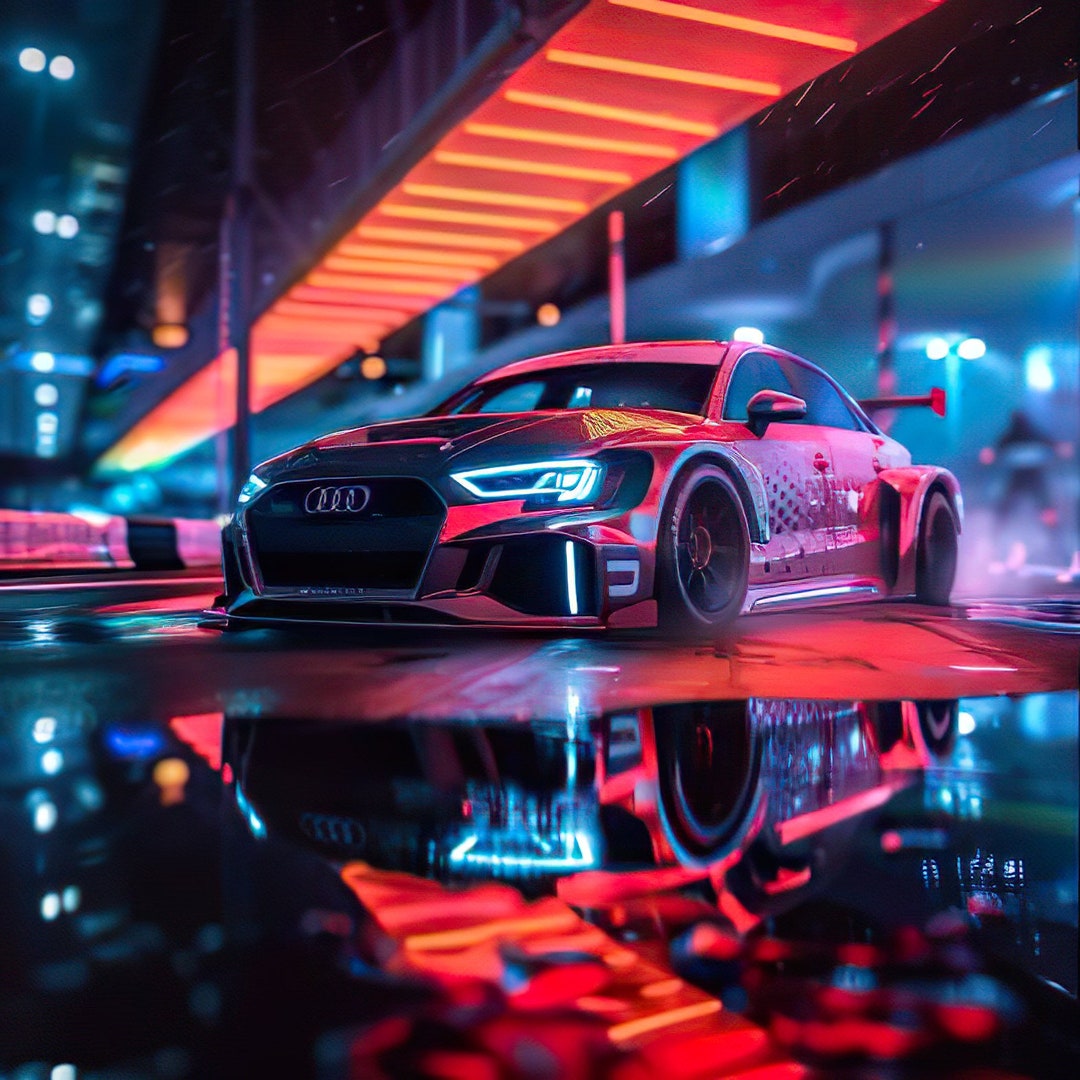 Audi Inspired Digital Art, RS Artdigital Car Print, Car Poster, Audi ...