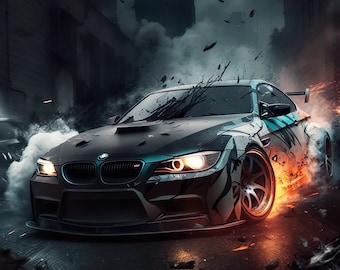 BMW Inspired Digital Art, Digital Car Print, Car Poster, BMW M3 M4 ...