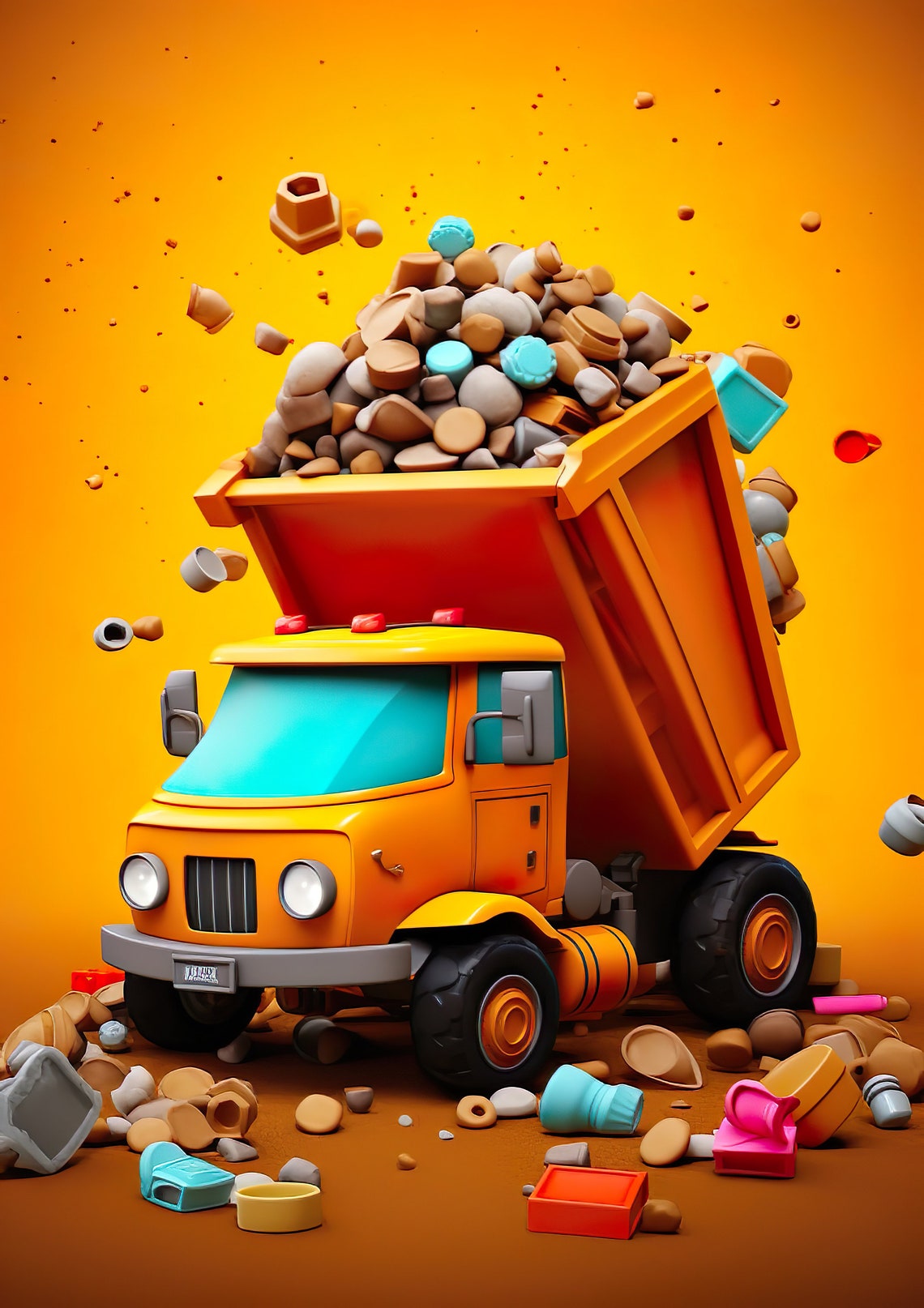 Toy Car Digital Art, Toy Car Print, Toy Car Poster, Toy, Art for Kids ...