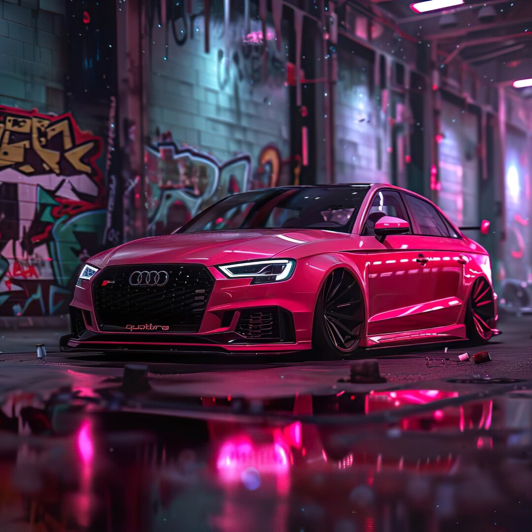 Audi Inspired Digital Art, RS Artdigital Car Print, Car Poster, Audi ...