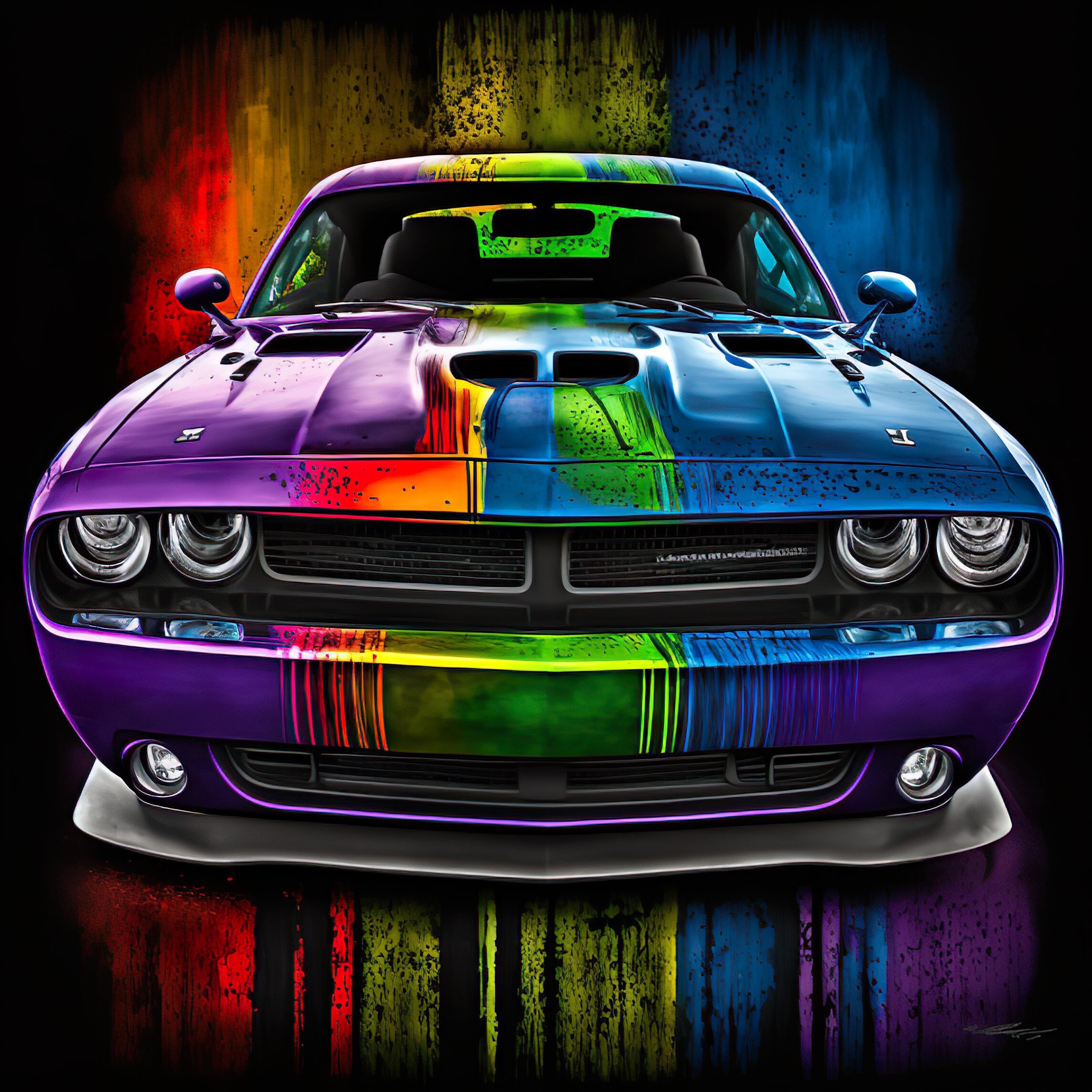 Dodge Challenger Inspired Digital Art, Digital Car Print, Car Poster ...