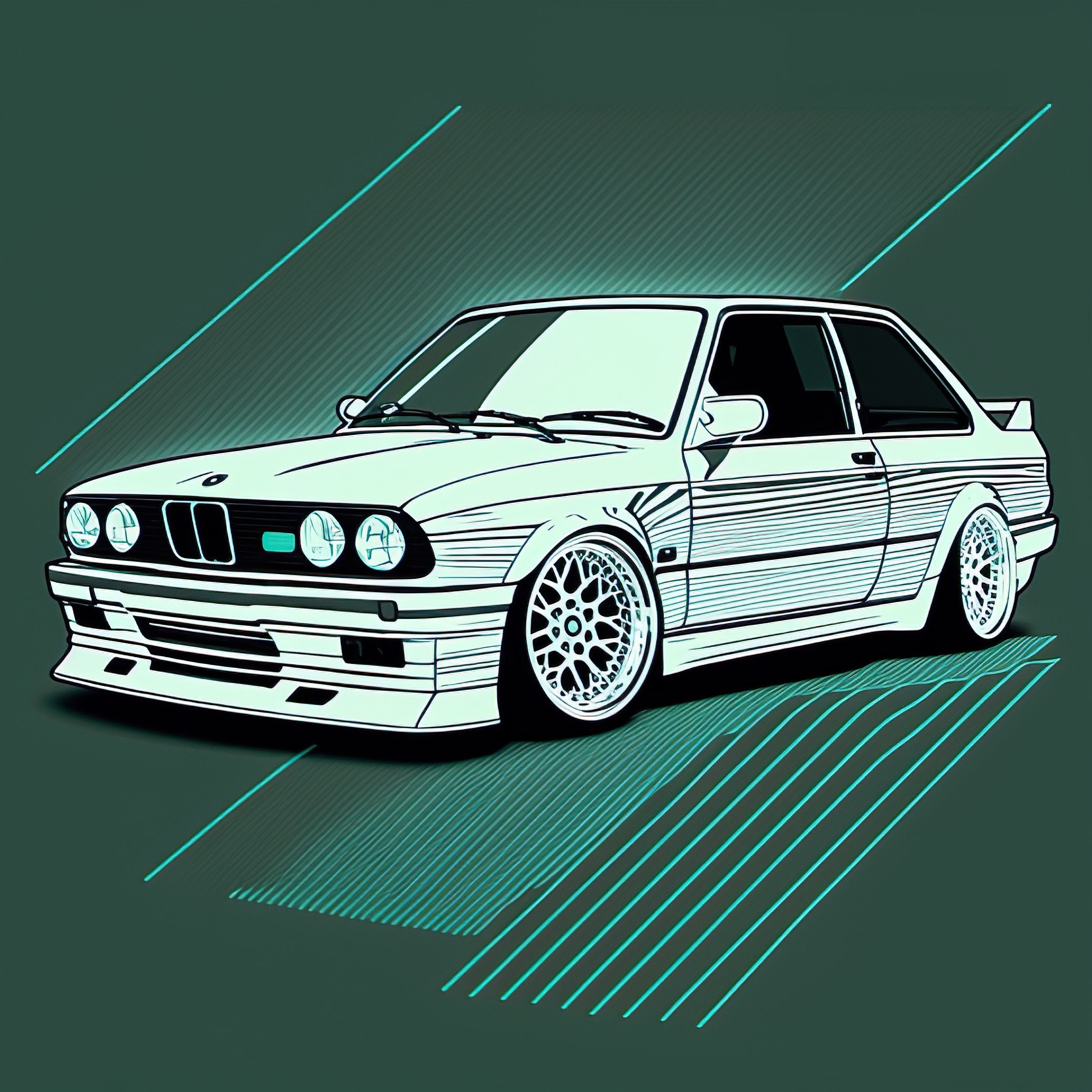 BMW Inspired Digital Art, Digital Car Print, Car Poster, BMW ...