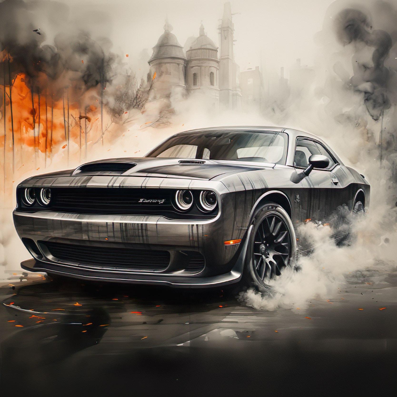 Dodge Challenger Inspired Digital Art, Digital Car Print, Car Poster ...