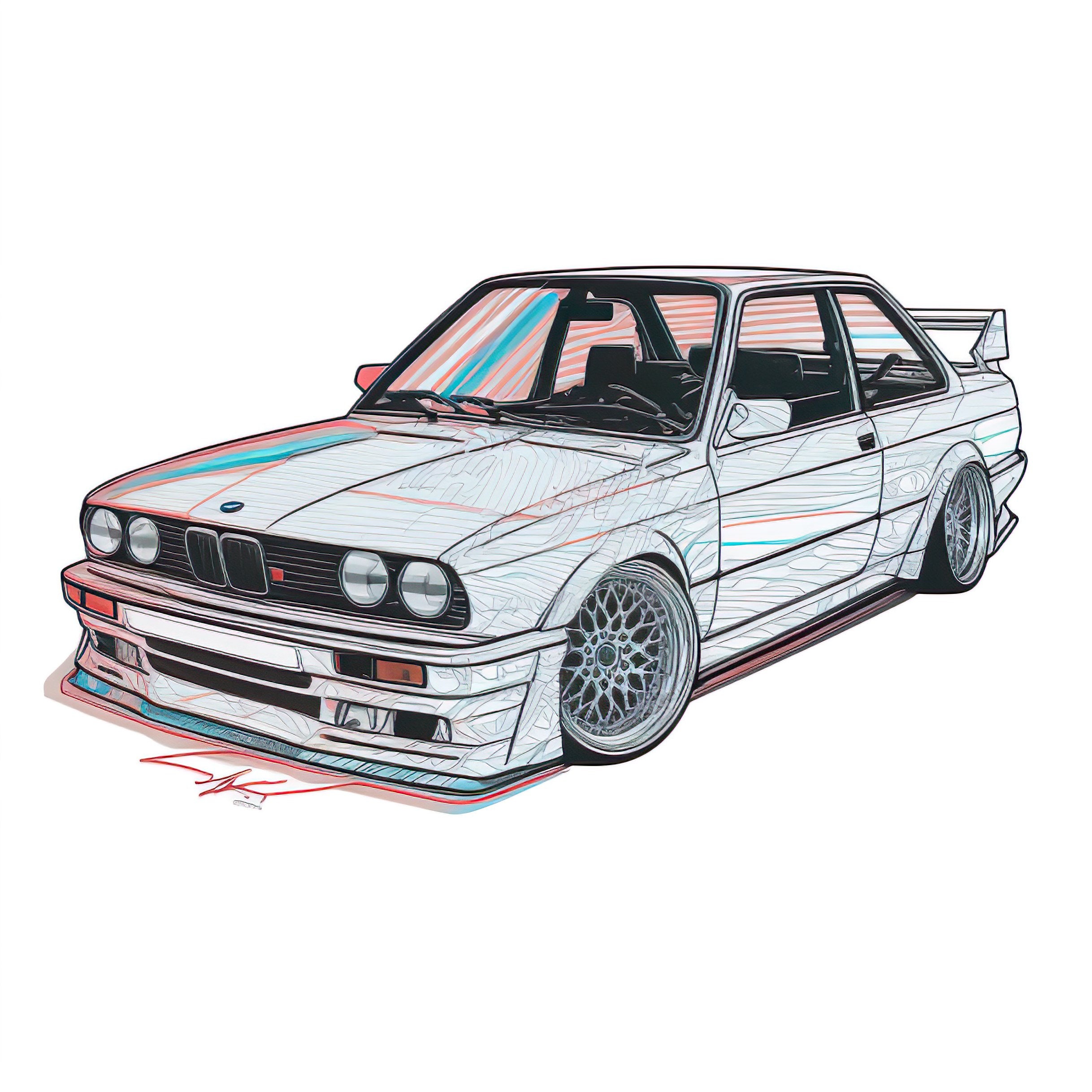 BMW Inspired Digital Art, Digital Car Print, Car Poster, BMW ...