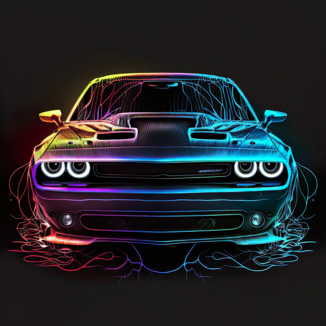 Dodge Challenger Inspired Digital Art, Digital Car Print, Car Poster ...