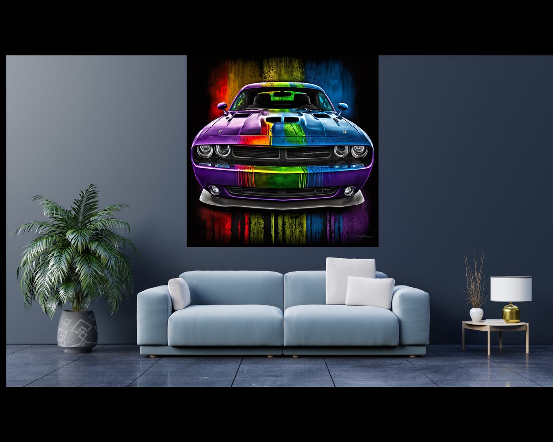 Dodge Challenger Inspired Digital Art, Digital Car Print, Car Poster ...