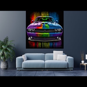Dodge Challenger Inspired Digital Art, Digital Car Print, Car Poster ...