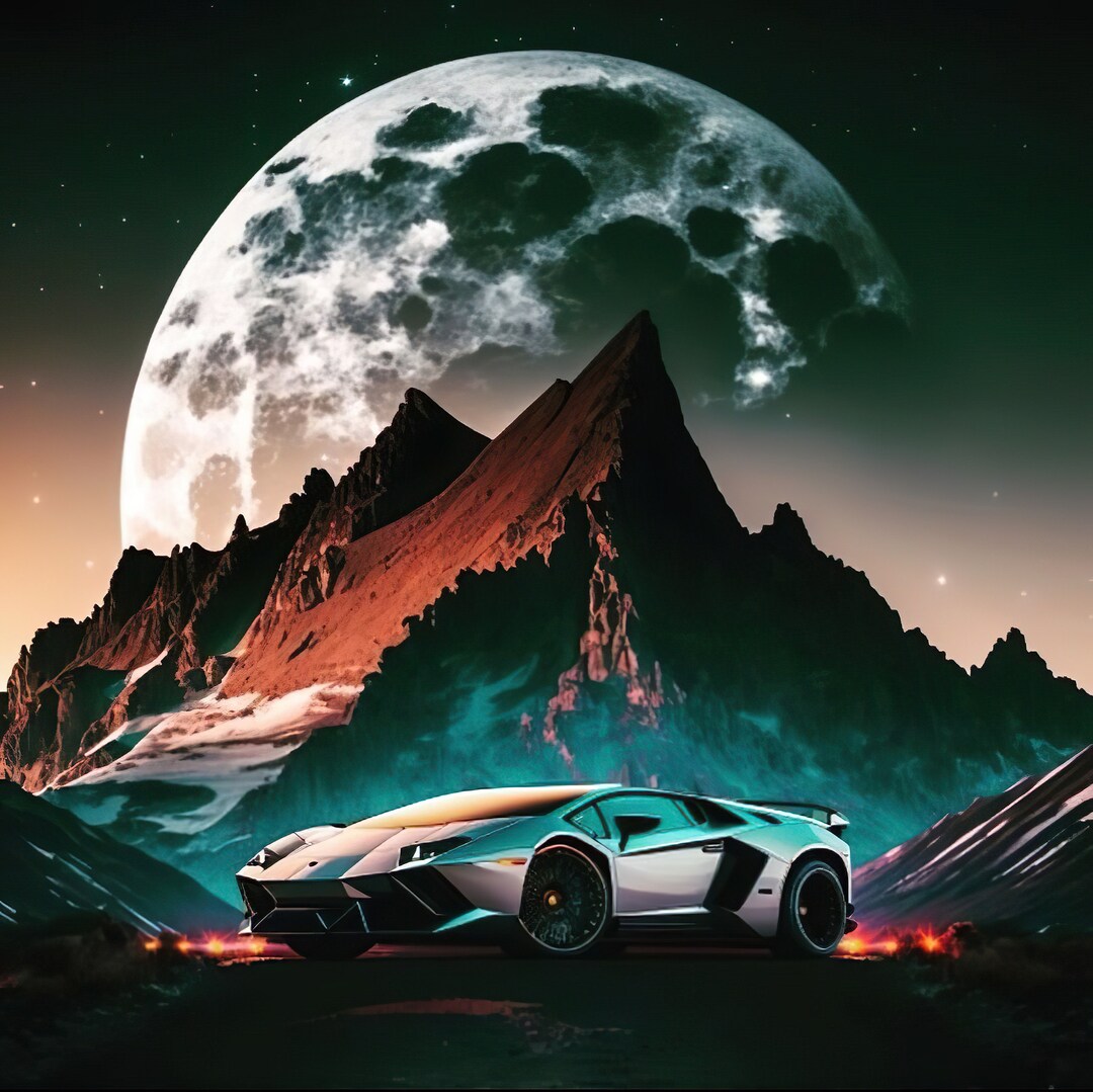 Lambo Inspired Digital Art, Digital Car Print, Car Poster, Lamborghini ...
