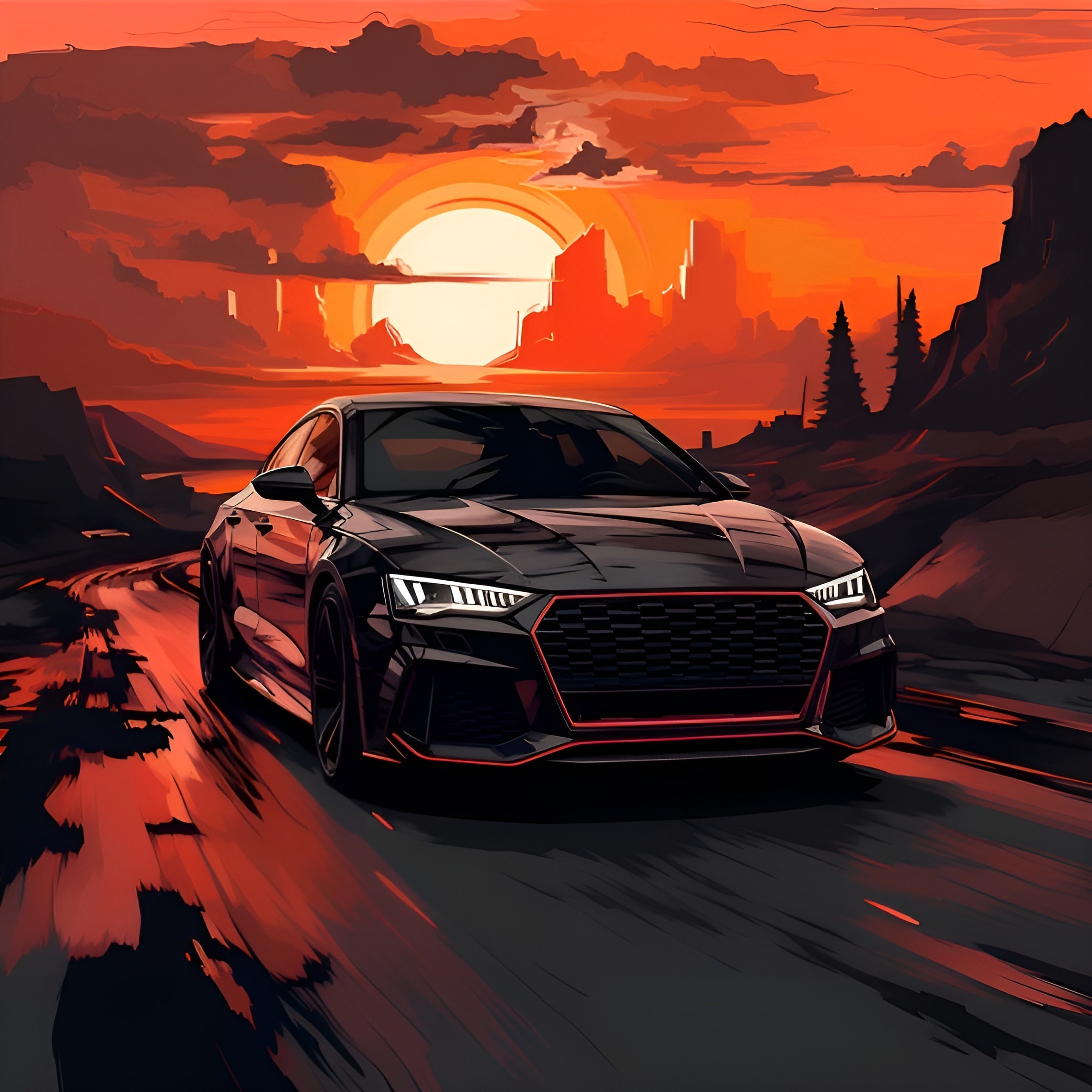 Audi Inspired Digital Art, RS7 Artdigital Car Print, Car Poster, Audi ...