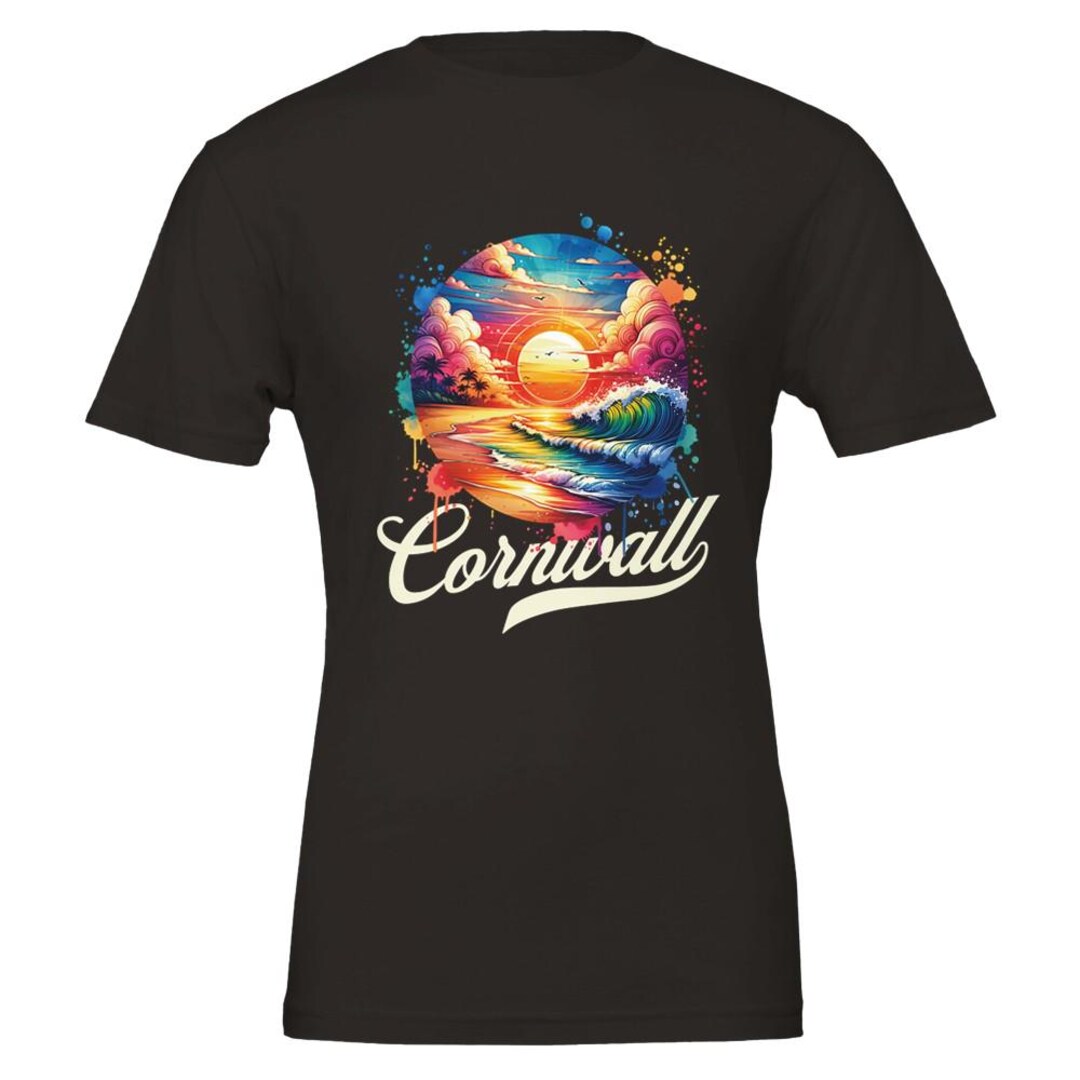 Custom Cornwall Beach Sunset T-shirt – Unisex Coastal Surf Tee ...