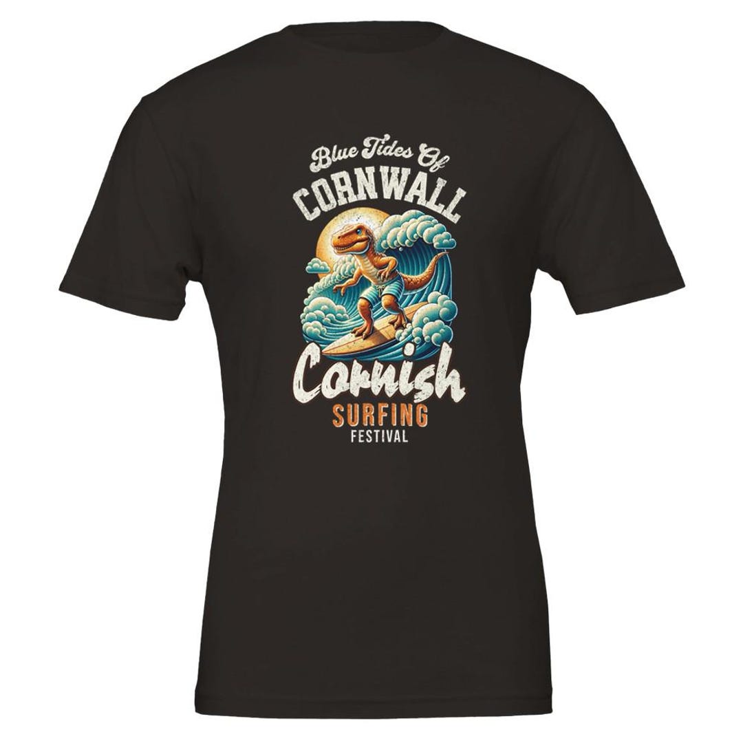 Cornish Surfing Festival Dinosaur T-shirt Unisex Bella Canvas 3001 ...