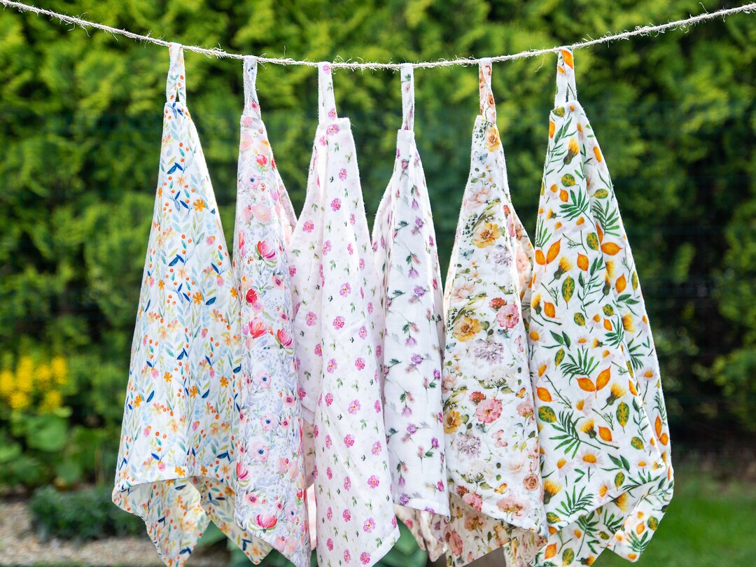Muslin Kitchen Towel, Double Sided Muslin Tea Towel, Thick Floral ...