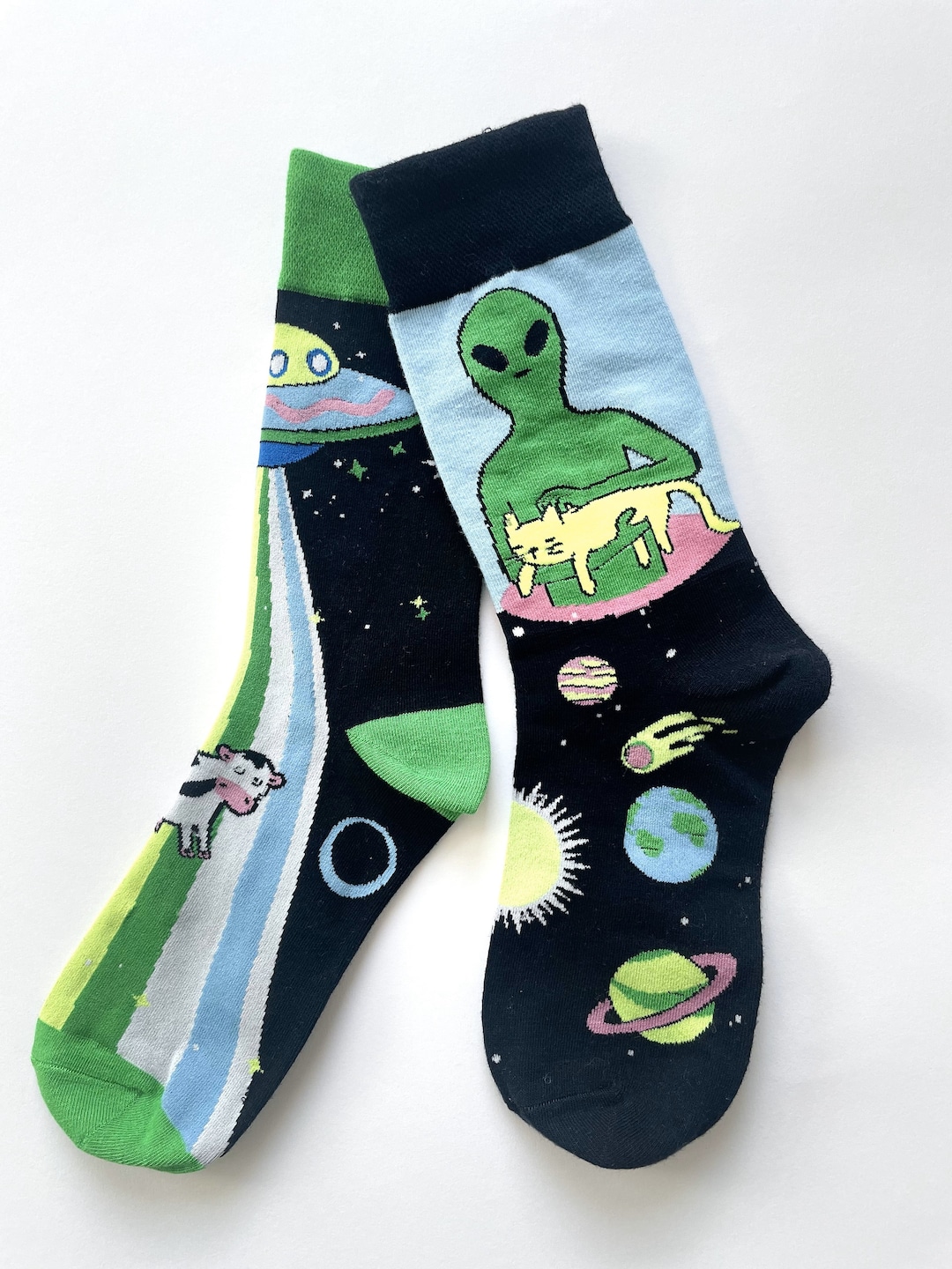 Alien Socks, Mismatched Socks, Odd Socks, Colourful Socks - Etsy UK