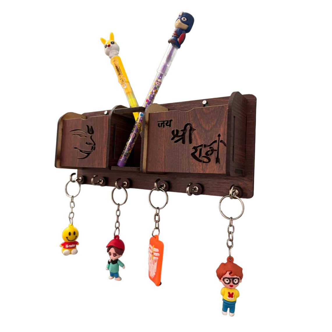 DSP Handicraft Jai Shree Ram Wooden Key Holder for Home, Office ...