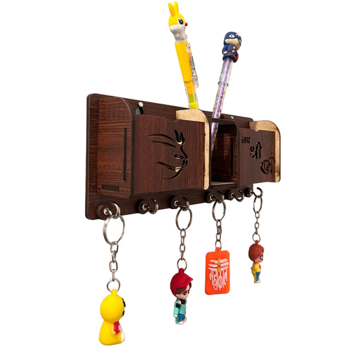 DSP Handicraft Jai Shree Ram Wooden Key Holder for Home, Office ...