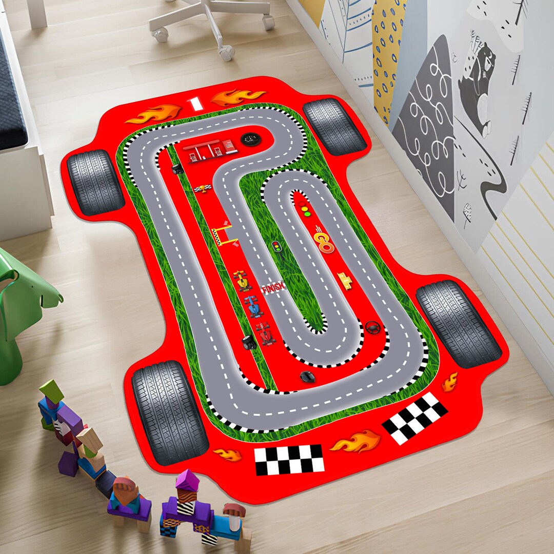 Car Rug,road Map Rug,f1 Rug,race Rug,colorful Rug,kids Room Rug,nursery ...