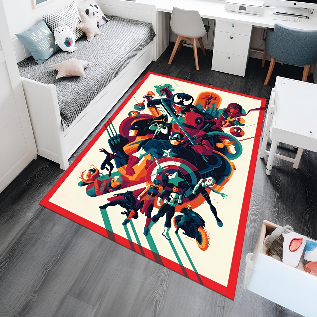 Marvel Characters Rug,avengers Rug,superheros Rug,fantastic Rug,movie ...