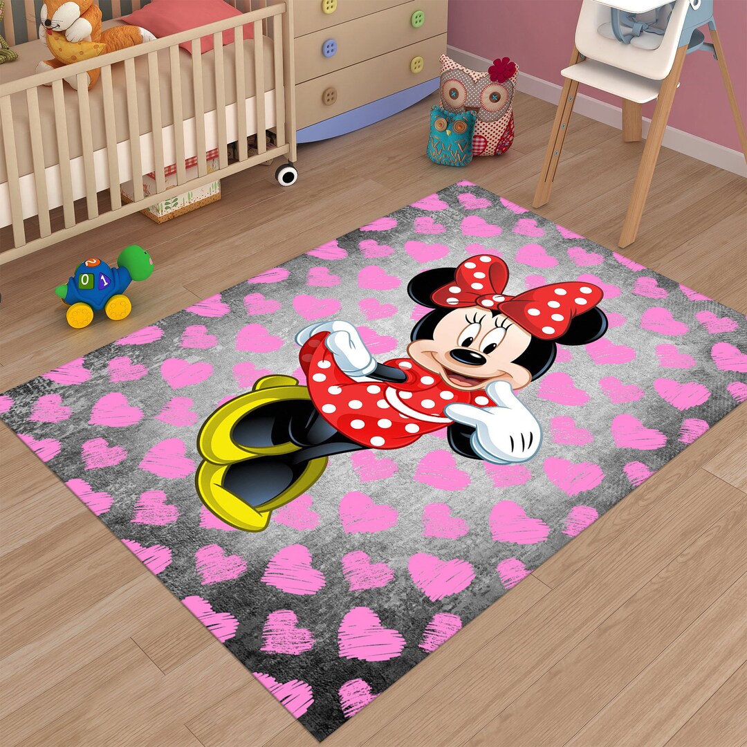 Minnie Mouse Rug,cute Rug,kids Rug,colorful Rug,pink Rug,custom Rug ...
