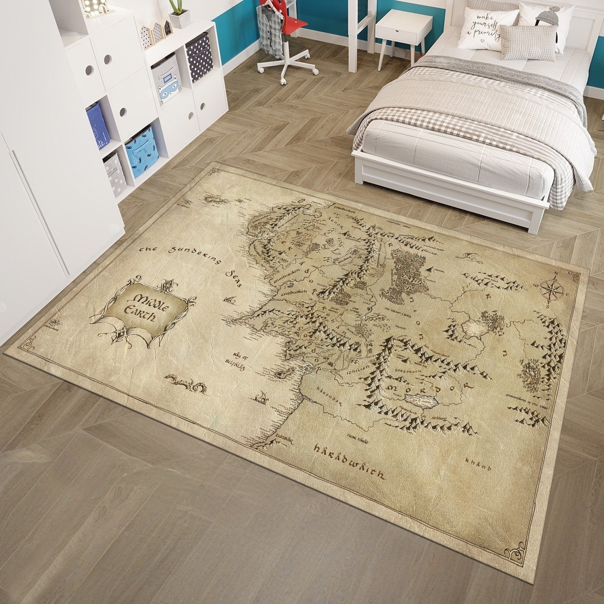 LOTR Rug,middle Earth Map Rug,lotr Map Rug,map Rug,awesome Rug,unique ...