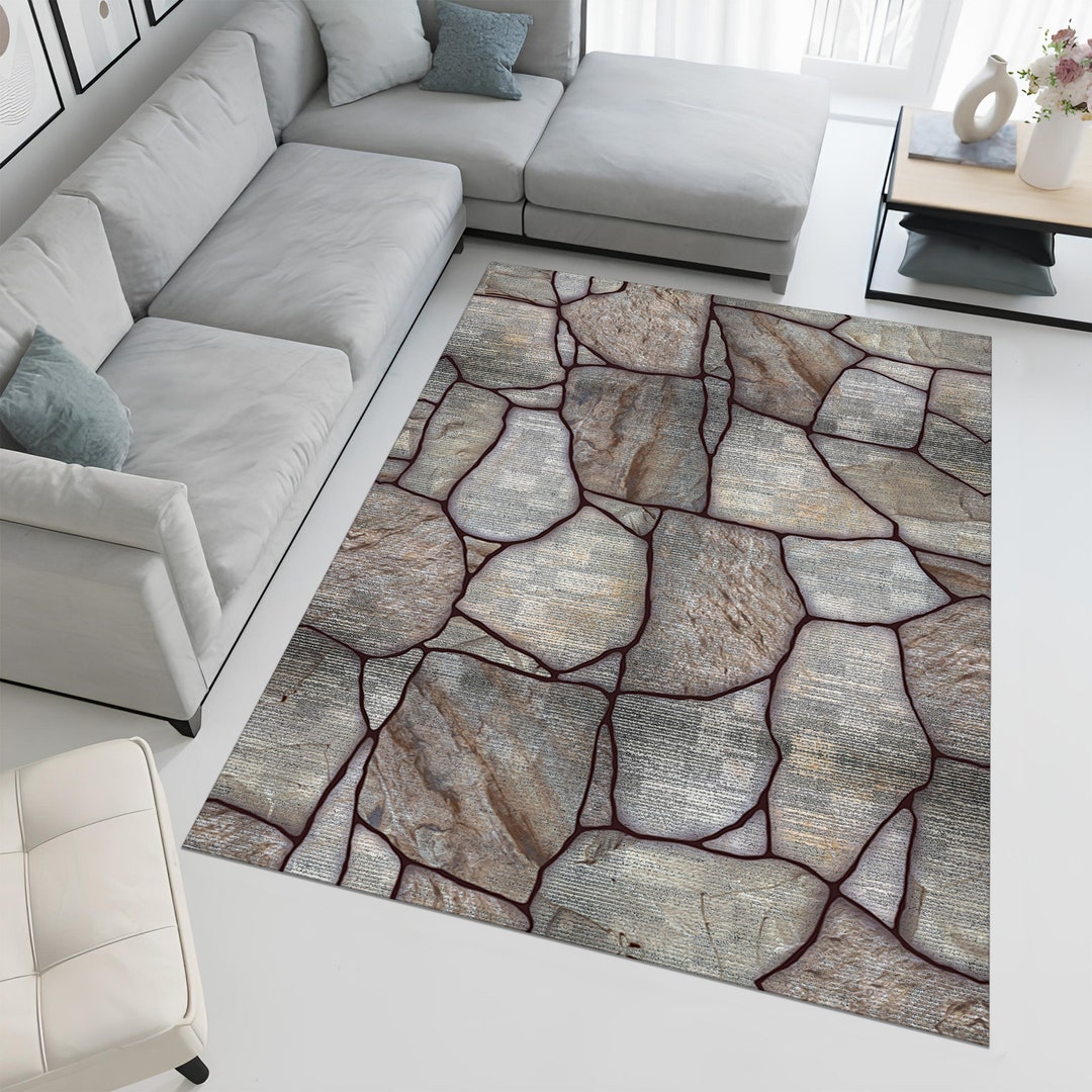 Stone Pattern Rug,stone Rug,pattern Rug,grey Rug,modern Rug,home Decor ...
