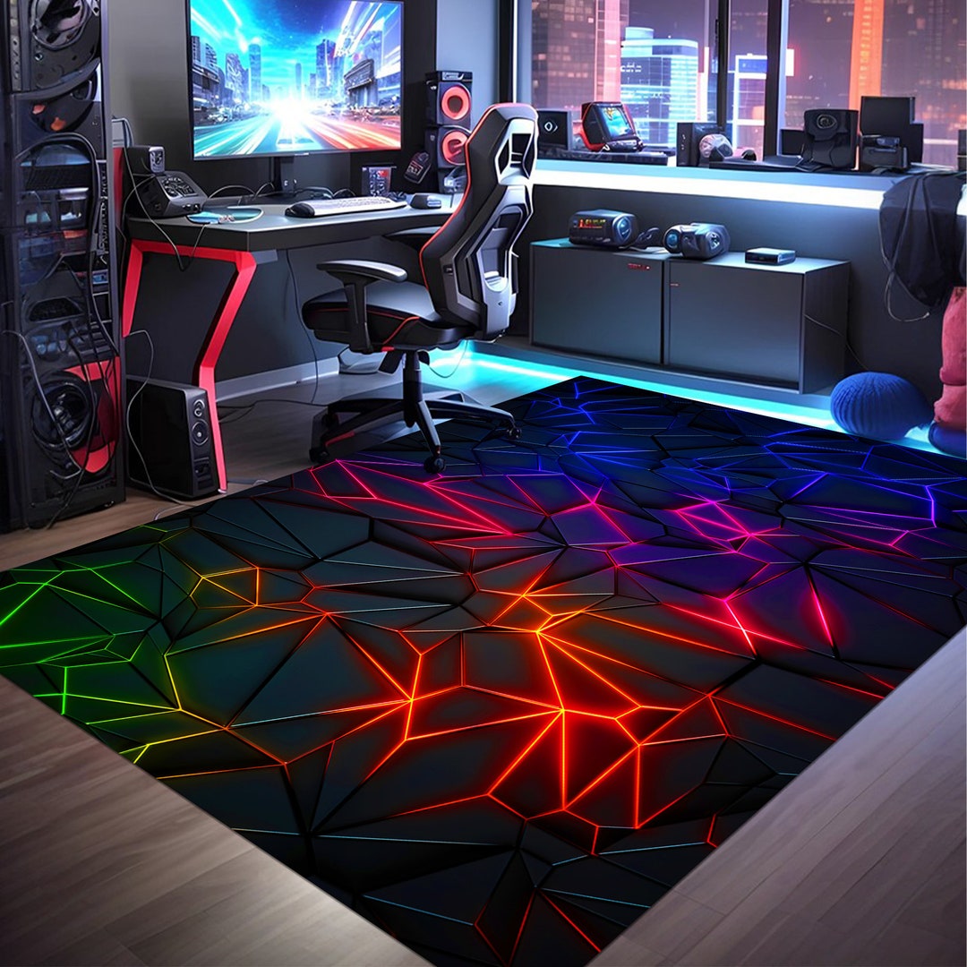 Geometric Rug,gamer Rug,gaming Rug,game Rug,colorful Rug,play Room Rug ...