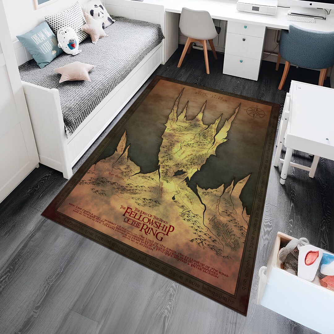 LOTR Rug,middle Earth Map Rug,lotr Map Rug,map Rug,awesome Rug,unique ...