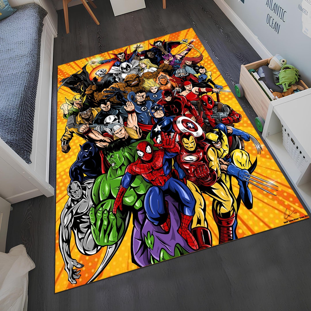 Marvel,marvel Characters Rug,movie Rug,fantastic Rug,movie Decor ...