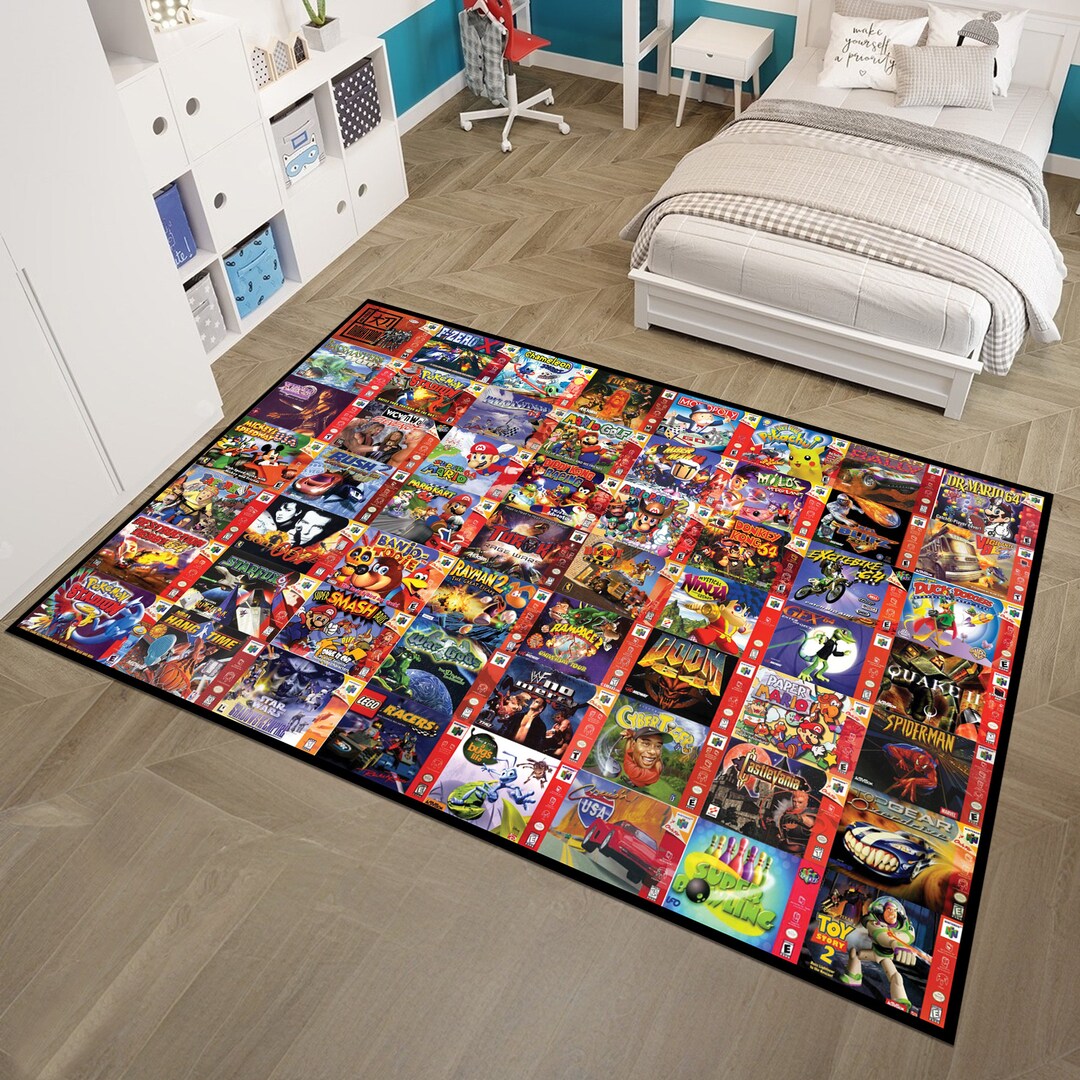 Retro Games Rug,game Rug,gaming Rug,colorful Rug,play Room Rug,game ...