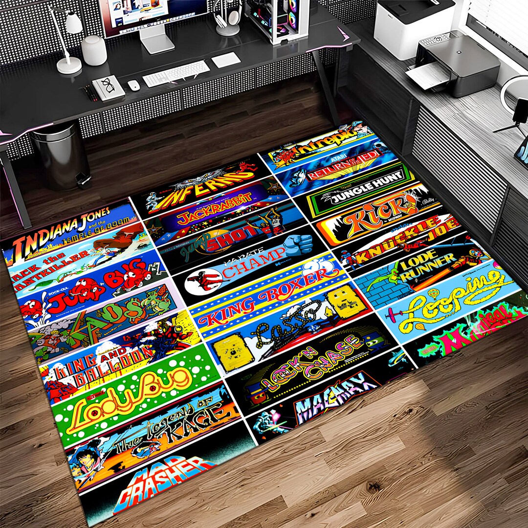 Retro Games Rug,game Rug,gaming Rug,colorful Rug,play Room Rug,game ...