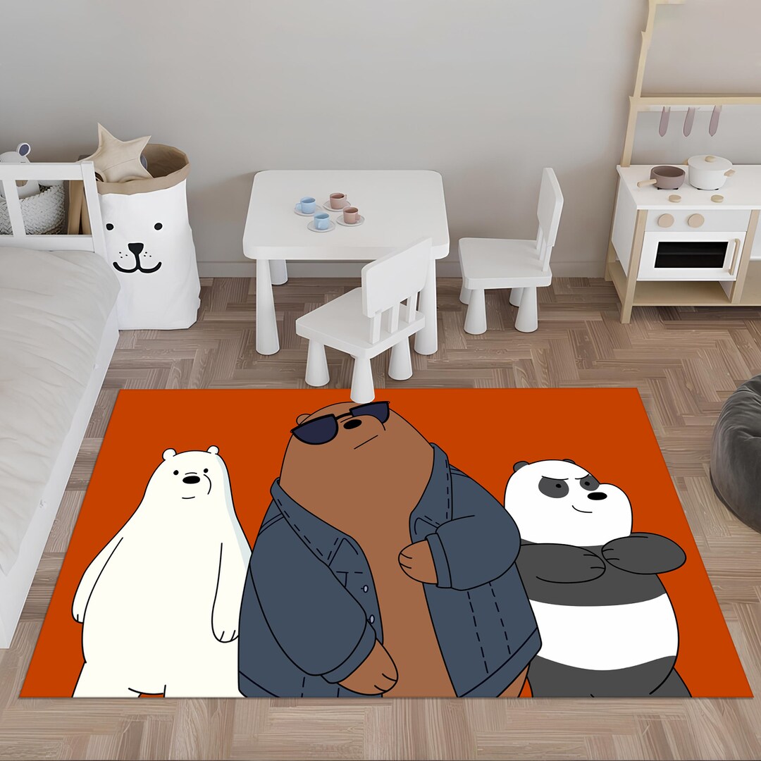 Bare Bears Rug,animals Rug,kids Rug,cartoon Rug,custom Rug,nursery Rug ...