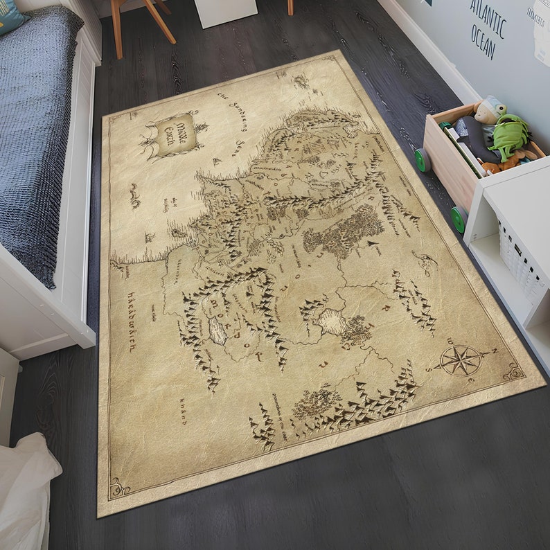 LOTR Rug,middle Earth Map Rug,lotr Map Rug,map Rug,awesome Rug,unique ...