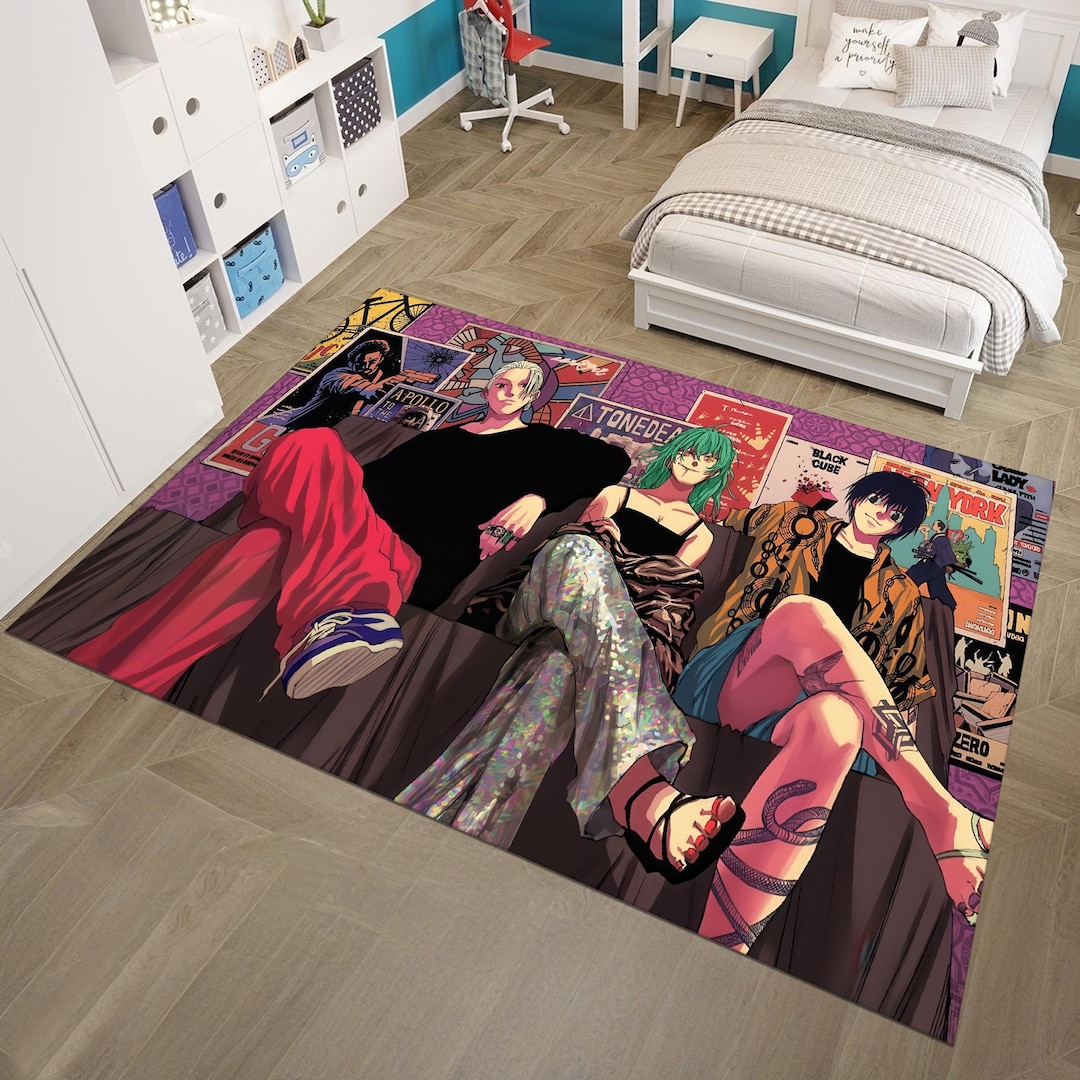 Anime Characters Rug, Manga Rug, Kawai Rug, Cool Rugs, Colorful Rug ...