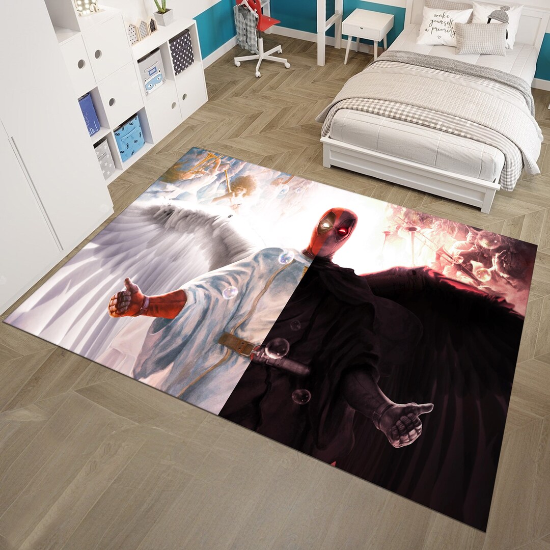 Devil and Angel Themed Dead Pool Rug, Marvel Rug, Dead Pool Rug ...