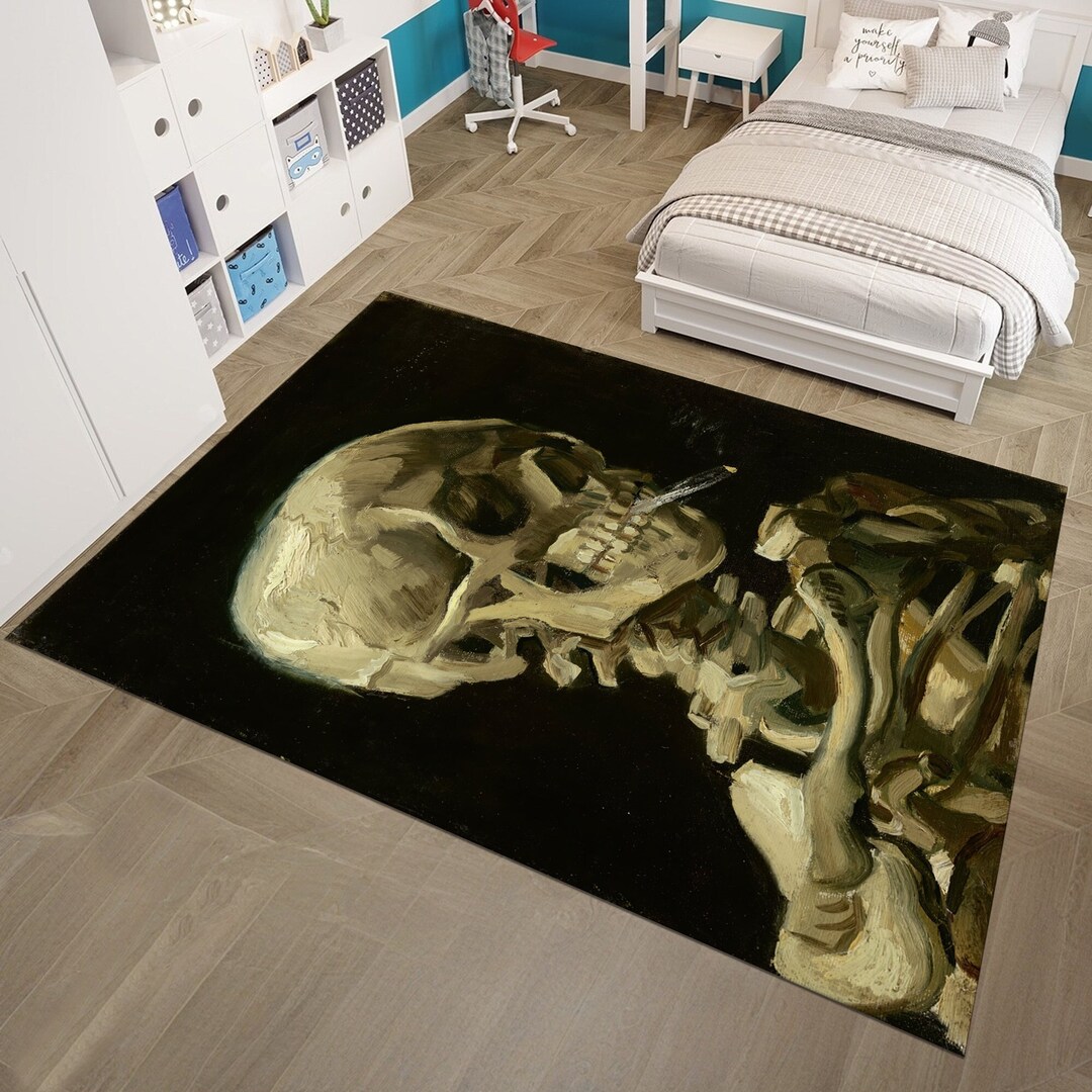 Skull Rug,skull Art Rug,horror Rug,gothic Rug,unique Rug,cool Rug ...
