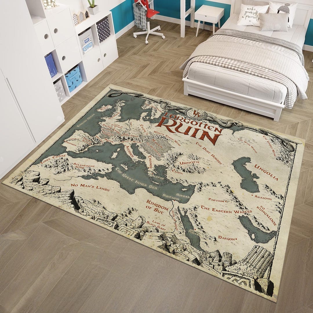 Forgotten Rug, Forgotten Realms Map , Map Rug, Map Decor, Living Room ...