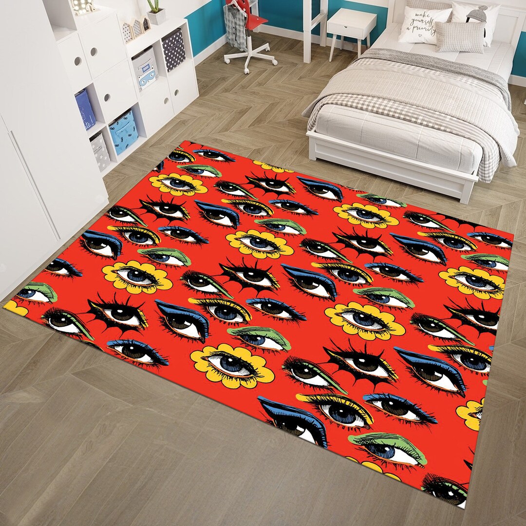 Satanic Rug, Red Eyes Rug, Horror Eyes Rug, Gothic Rug,horror Art Rug ...