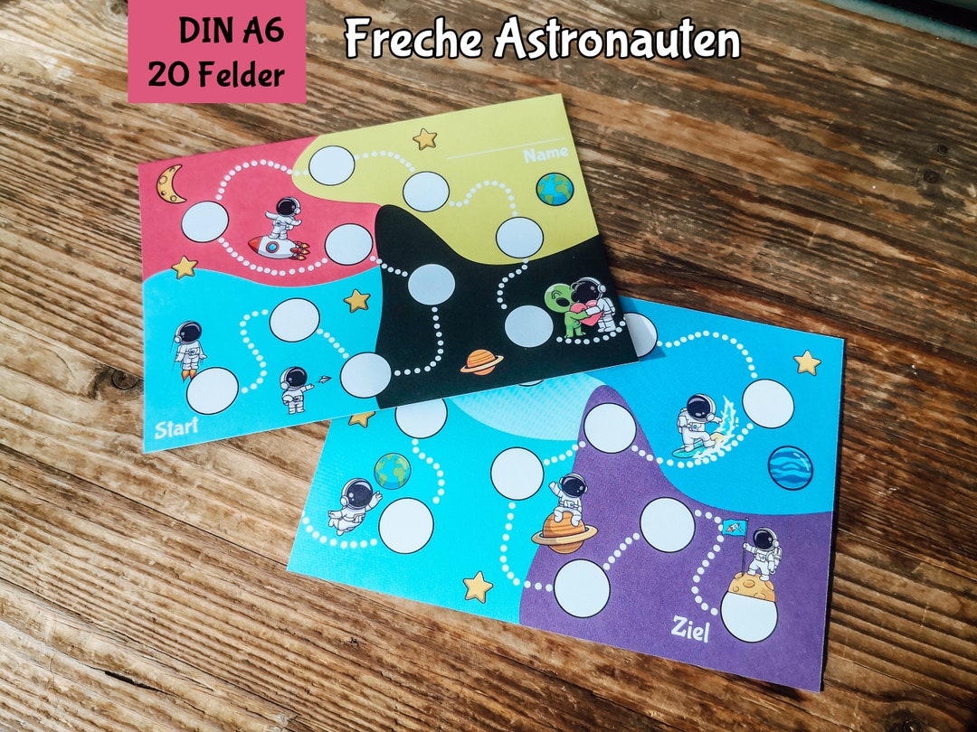 Stamp Card Astronauts, Children's Birthday Scavenger Hunt, Stamp Card ...