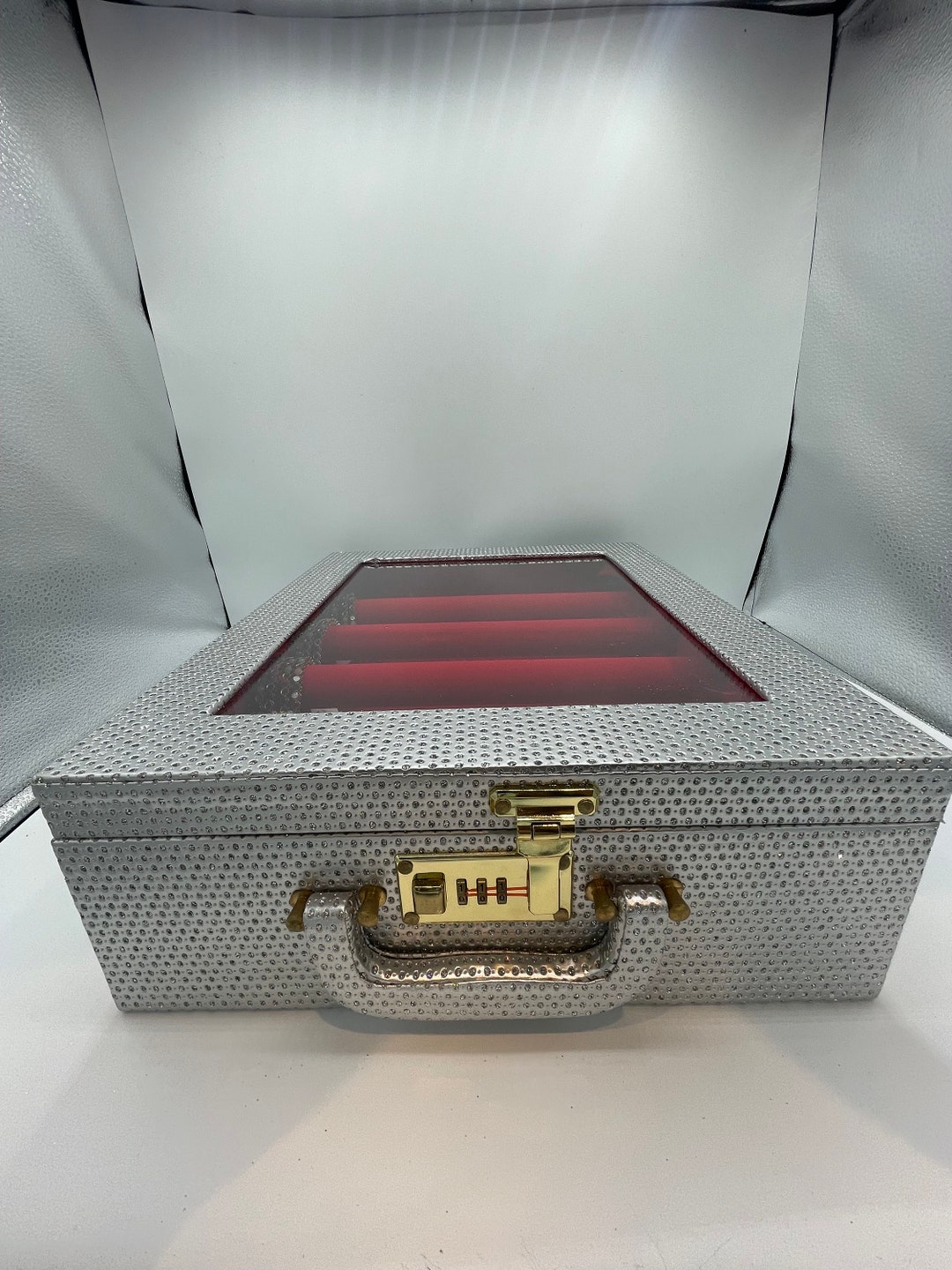 4 Rods Large Bangle Box Silver With Window Girls and Women Organizer ...