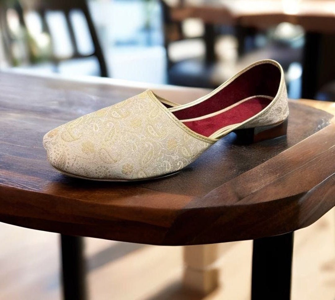 Cream Mens Traditional Ethnic Wedding Indian Shoe Mojari Jutti Khussa ...
