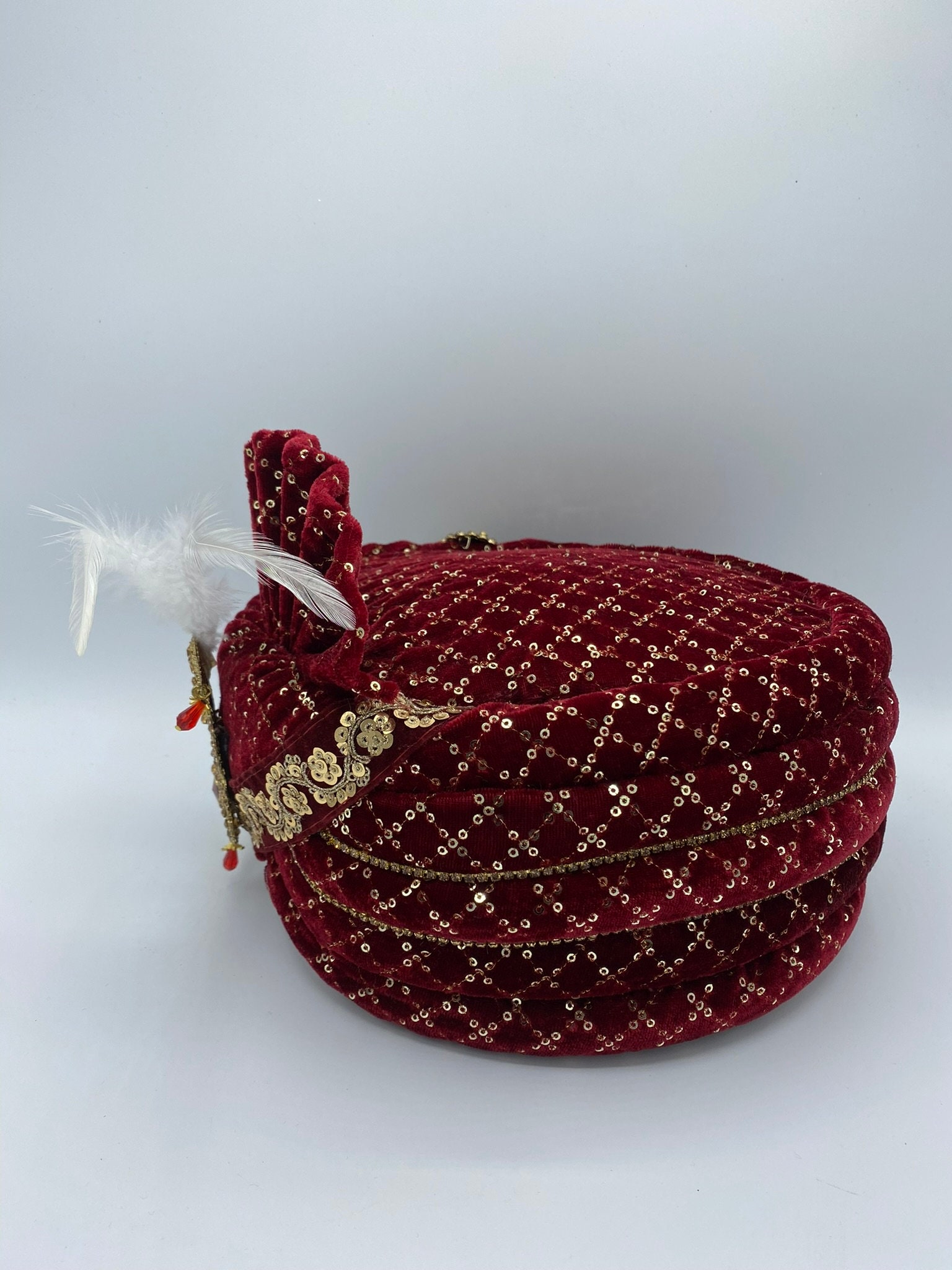 Maroon & Gold Turban With Kalgi Indian Pakistani Asian Weddings ...